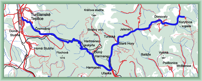 Turčianske Teplice - Harmanecká jaskyňa - Korytnica - kúpele